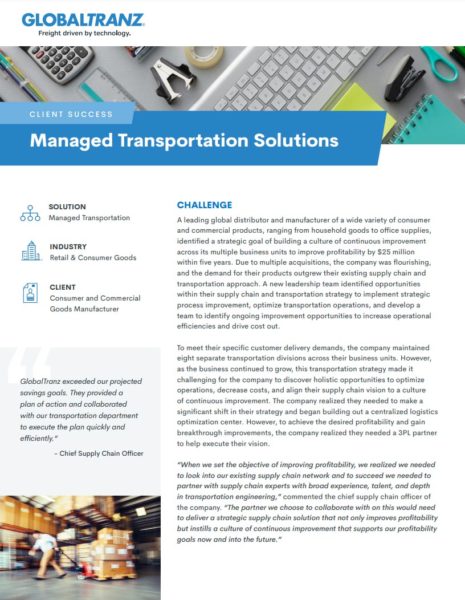 Transportation Management Solution Case Study | GlobalTranz